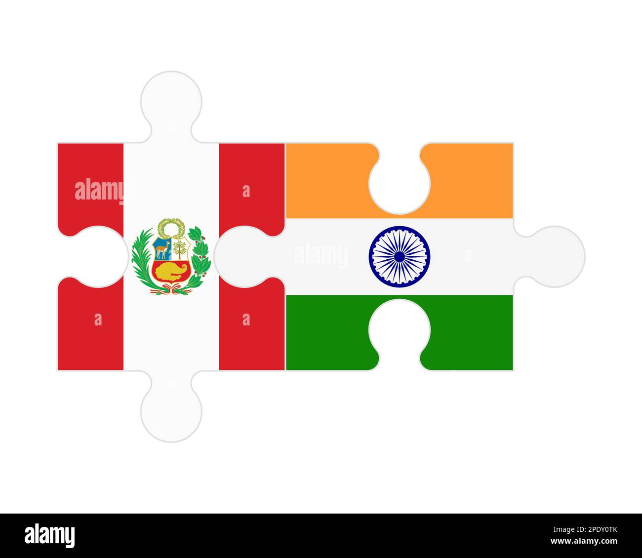 Connected puzzle of flags of Peru and India, vector Stock Vector Image ...