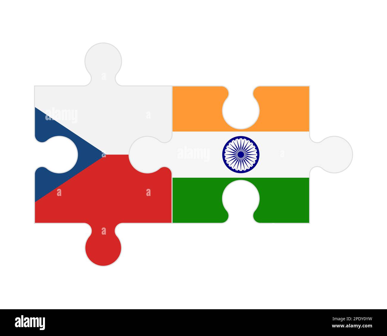Connected puzzle of flags of Czech and India, vector Stock Vector Image ...
