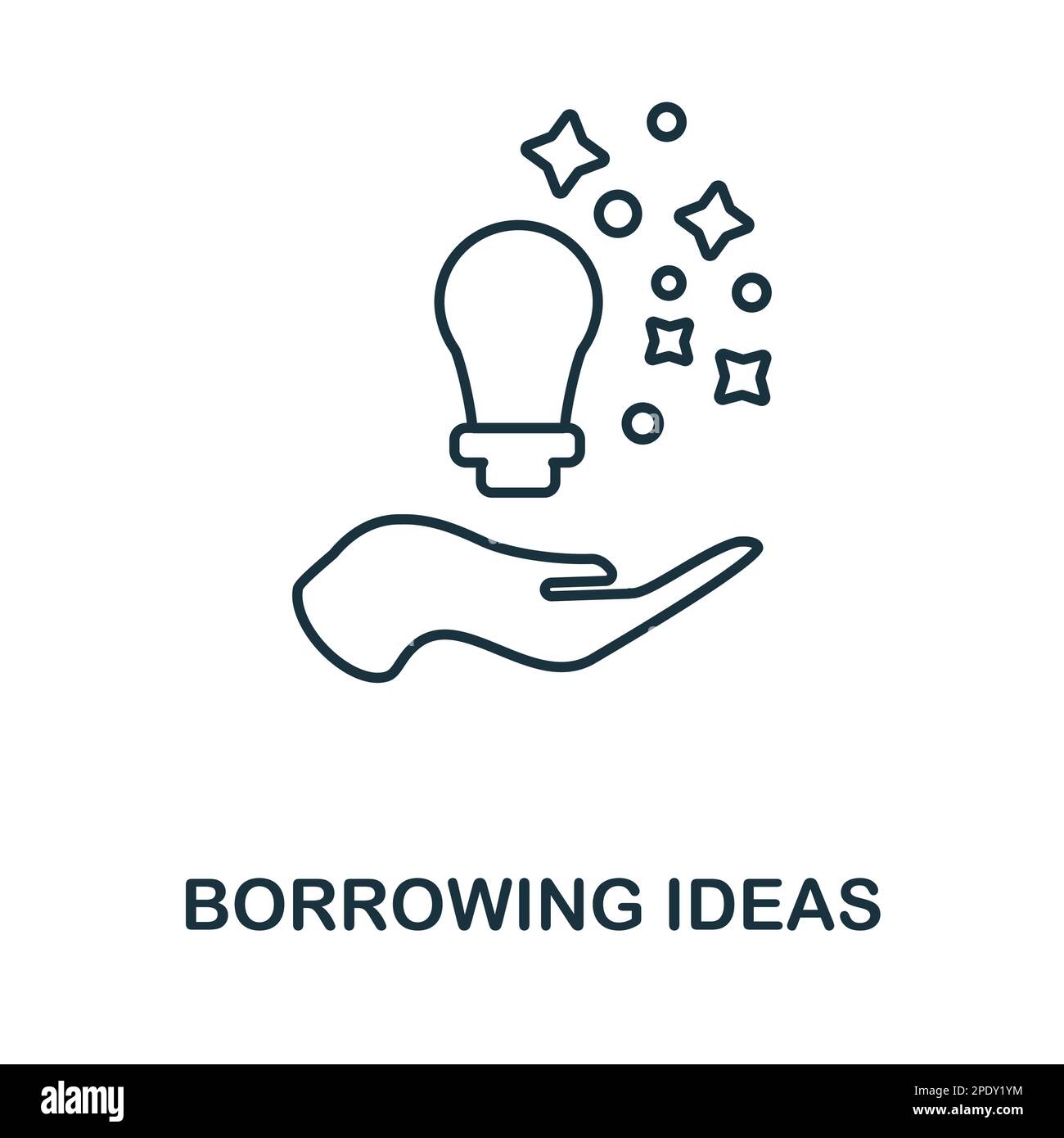 Borrowing Ideas outline icon. Monochrome simple Borrowing Ideas line ... Borrowing Ideas outline icon. Monochrome simple Borrowing Ideas line ...