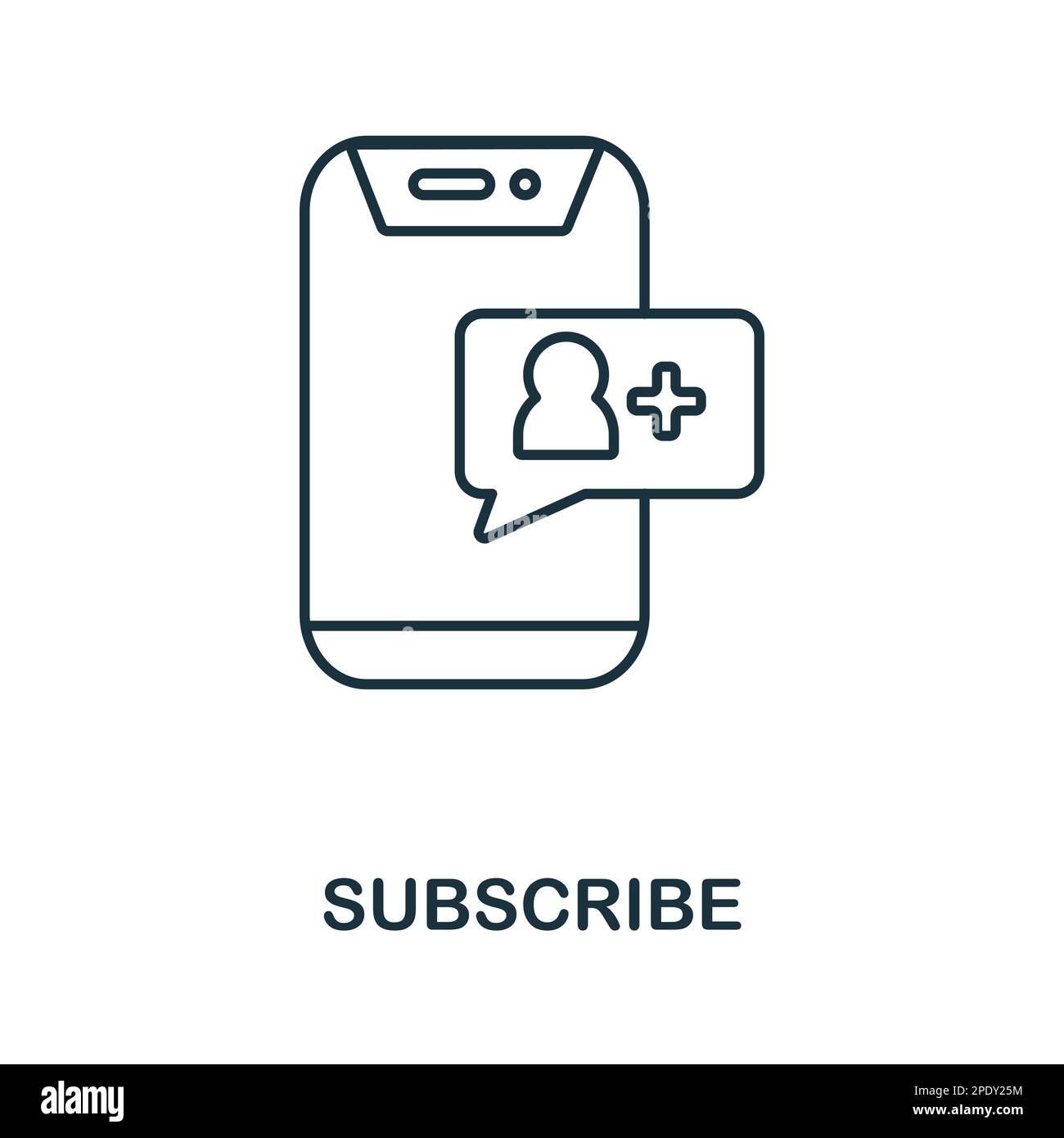 Subscribe line icon. Monochrome simple Subscribe outlineicon for ...