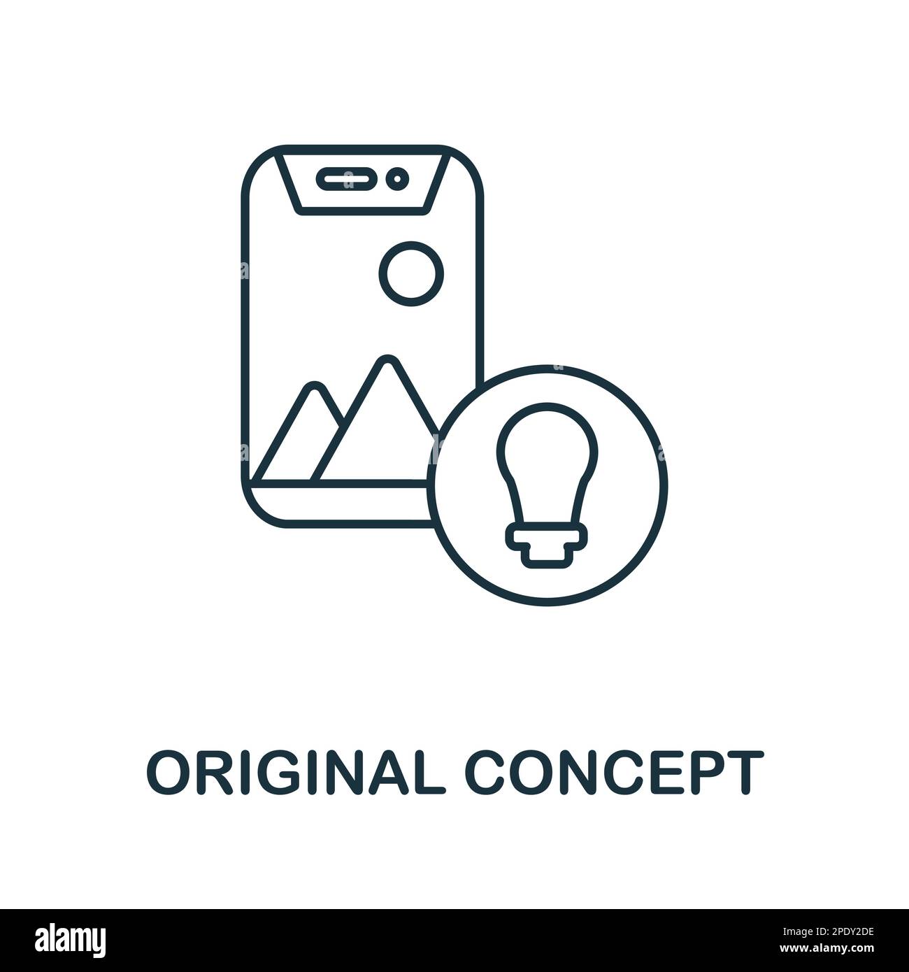 Original Concept outline icon. Monochrome simple Original Concept line ...