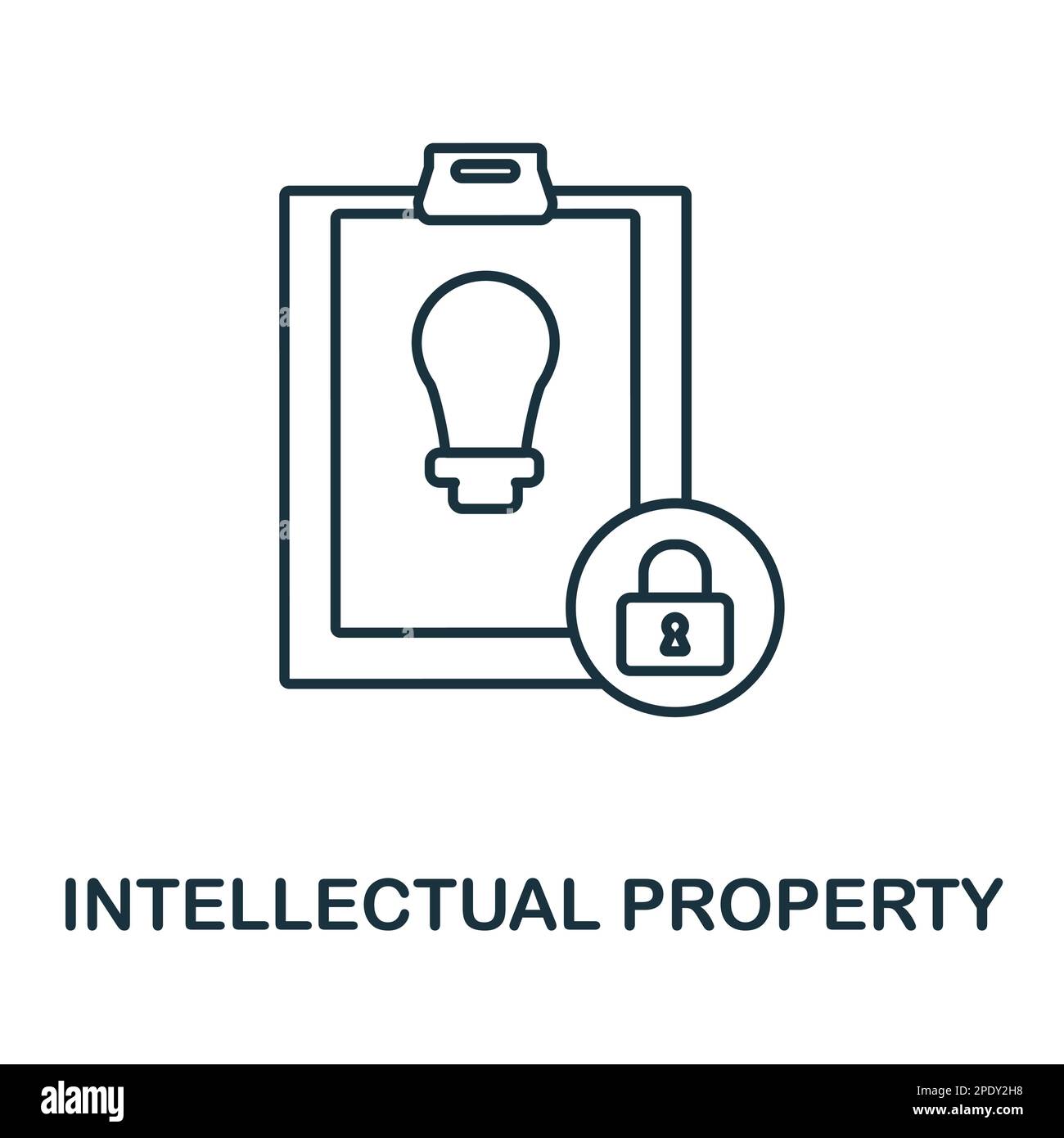 Intellectual Property outline icon. Monochrome simple Intellectual ... Intellectual Property outline icon. Monochrome simple Intellectual ...