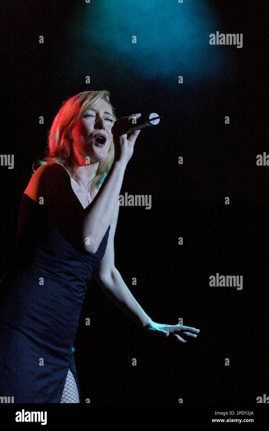 Paris jazz and cabaret singer Caroline Nin performing Hymne A Piaf, her ...