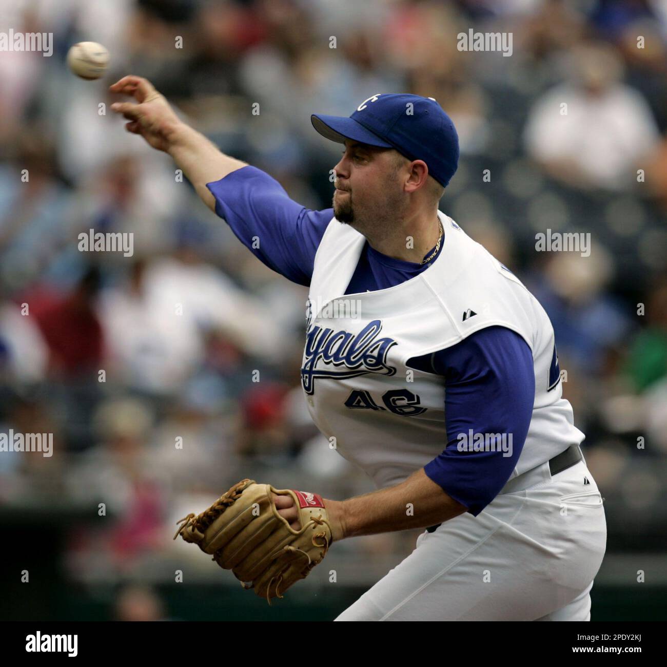 Kansas City Royals starter Mike Wood delivers a pitch during the first ...