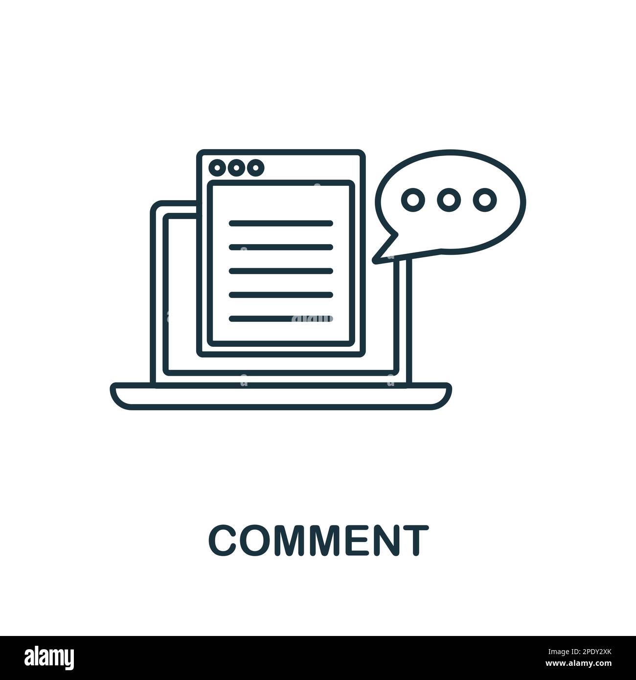 Comment line icon. Monochrome simple Comment outlineicon for templates ...