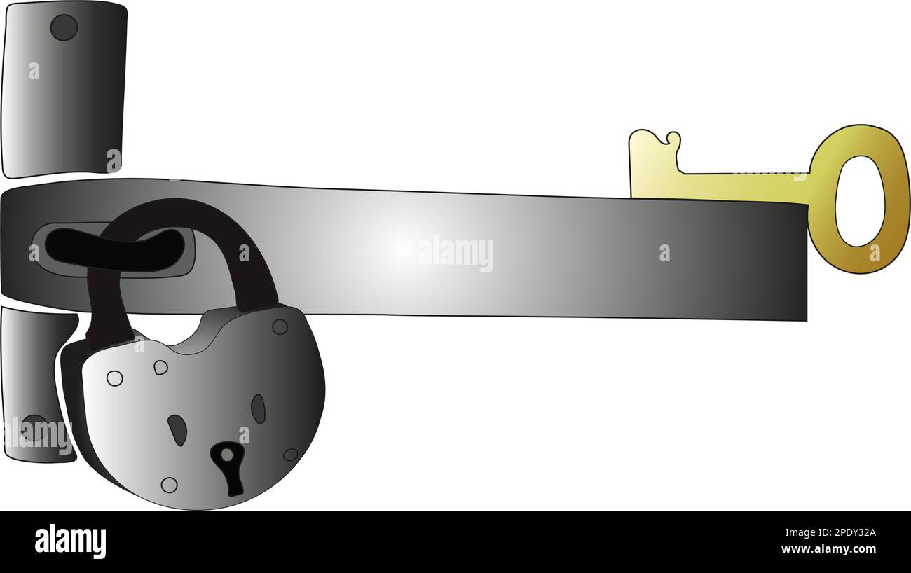 hinged barn castle on the bolts and key Stock Vector Image & Art - Alamy