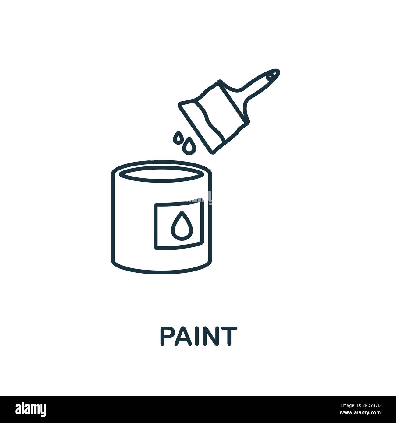 Paint Brush line icon. Simple element from construction collection ...