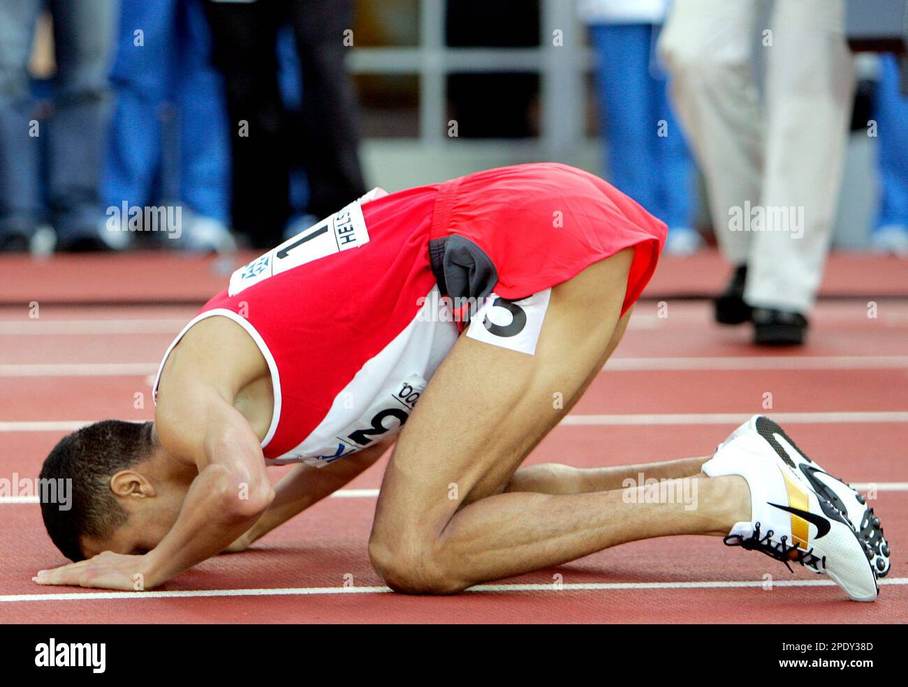 Bahrain's Rashid Ramzi reacts after winning the gold medal in the Men's ...