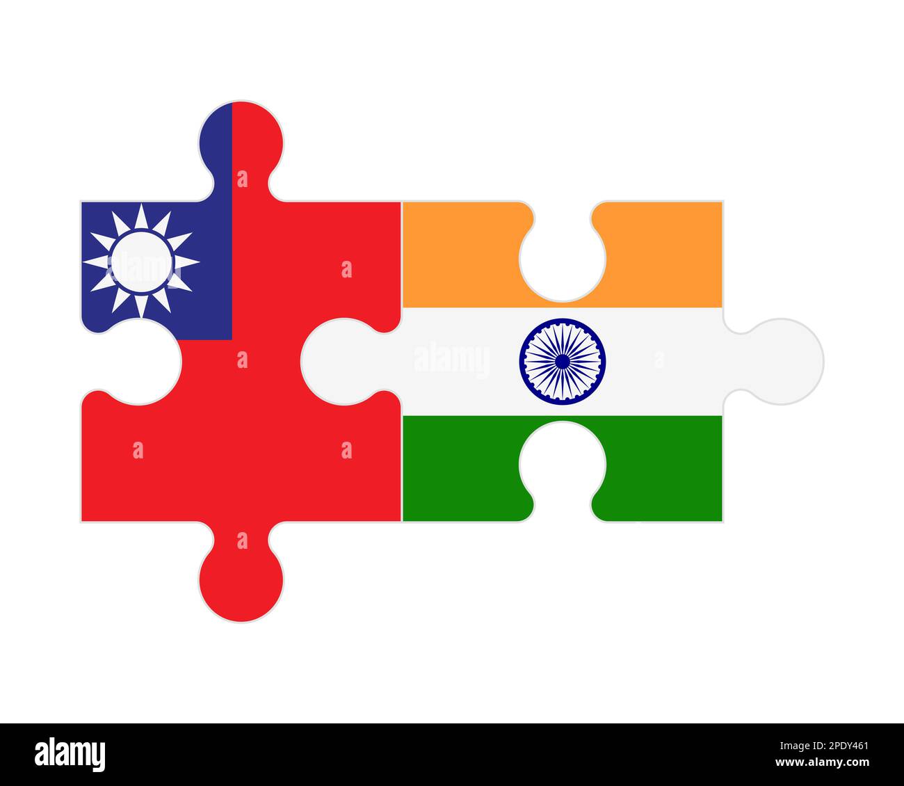Connected puzzle of flags of Taiwan and India, vector Stock Vector ...