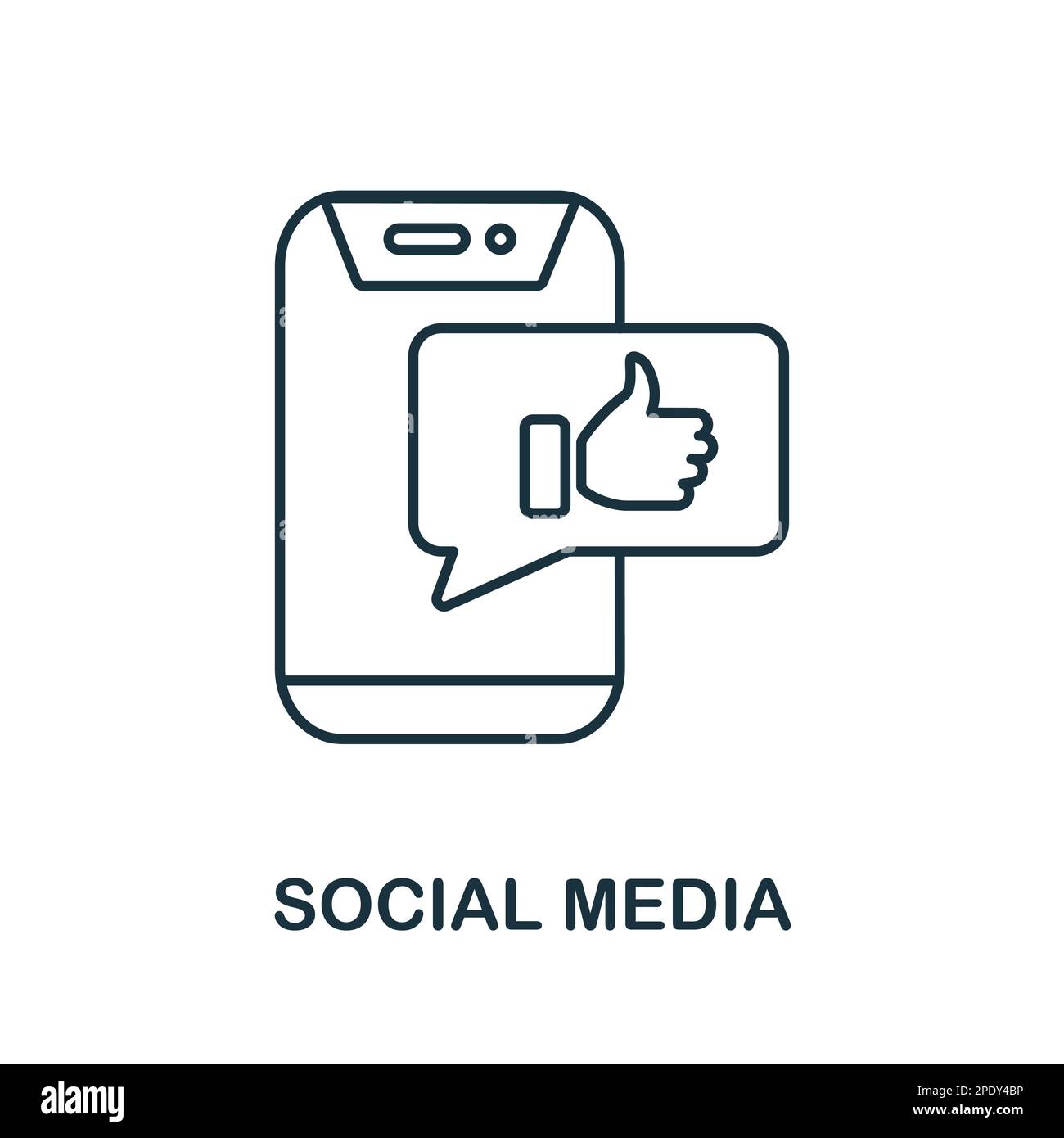 Social Media line icon. Monochrome simple Social Media outlineicon for ...