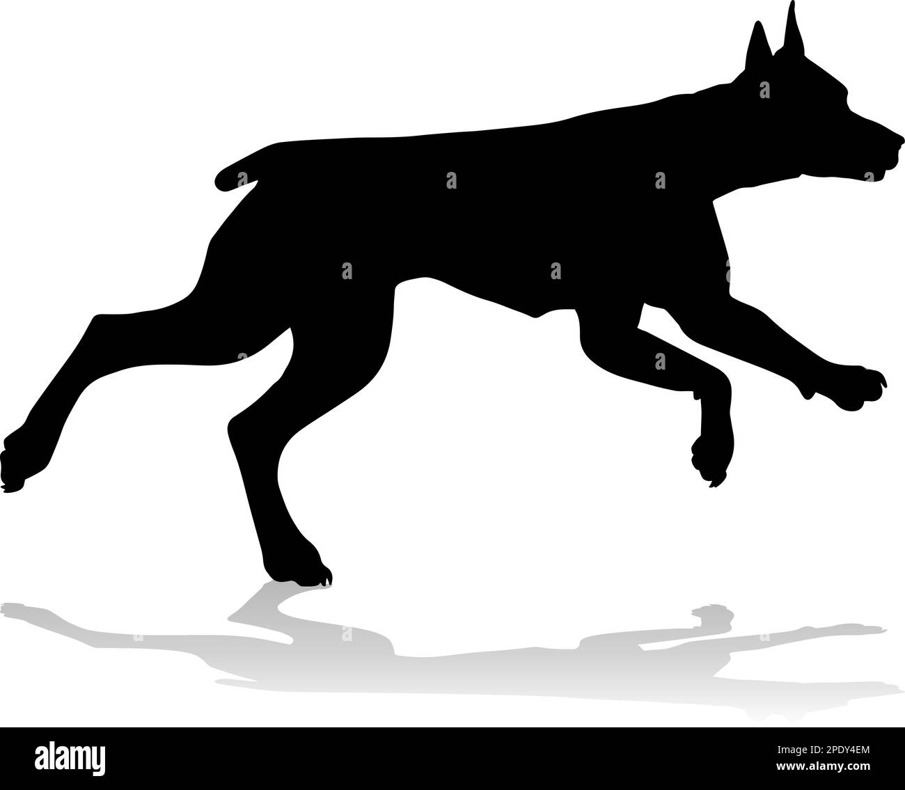 Doberman Running Silhouette