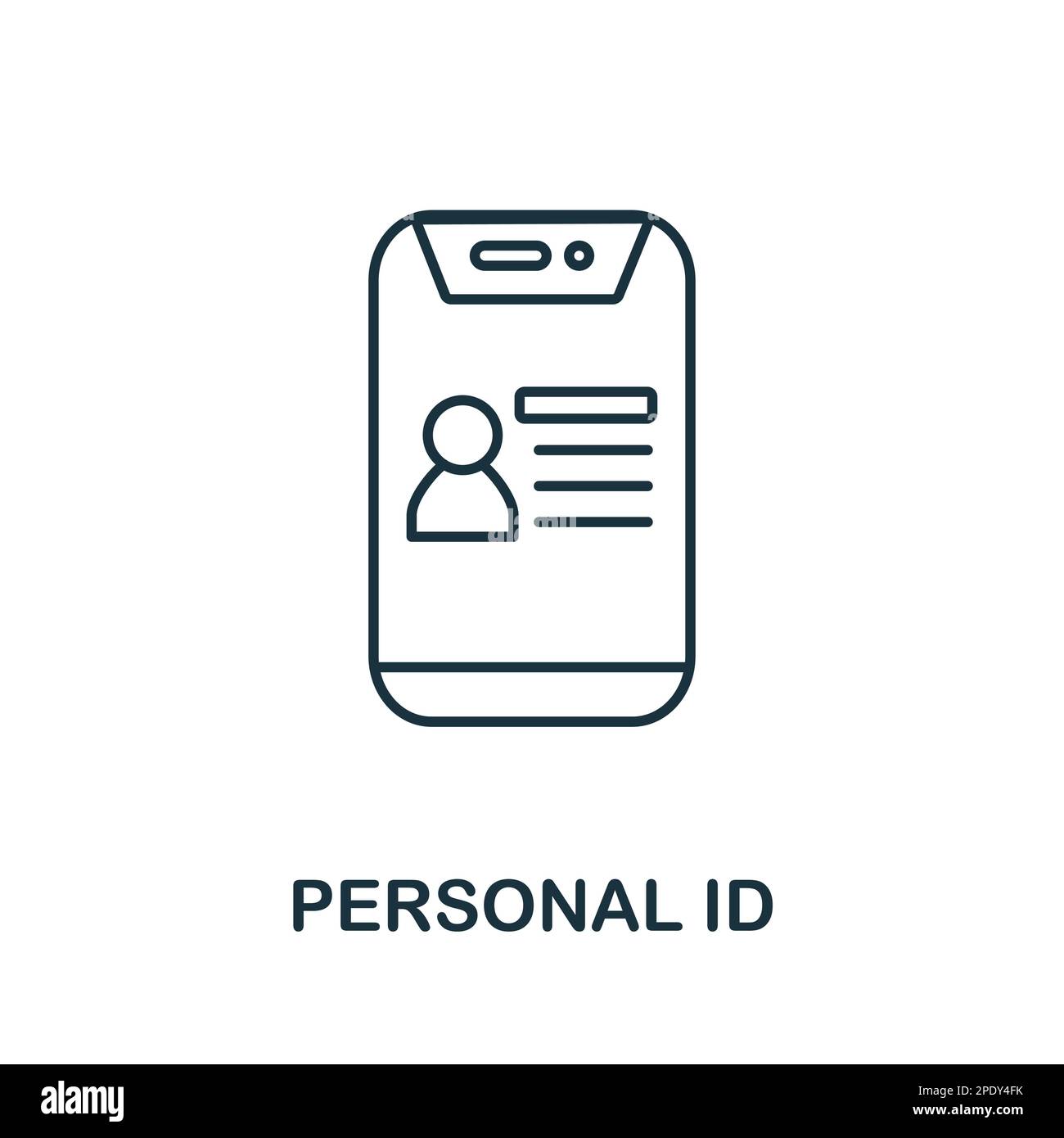 Personal Id outline icon. Monochrome simple Personal Id line icon for ...