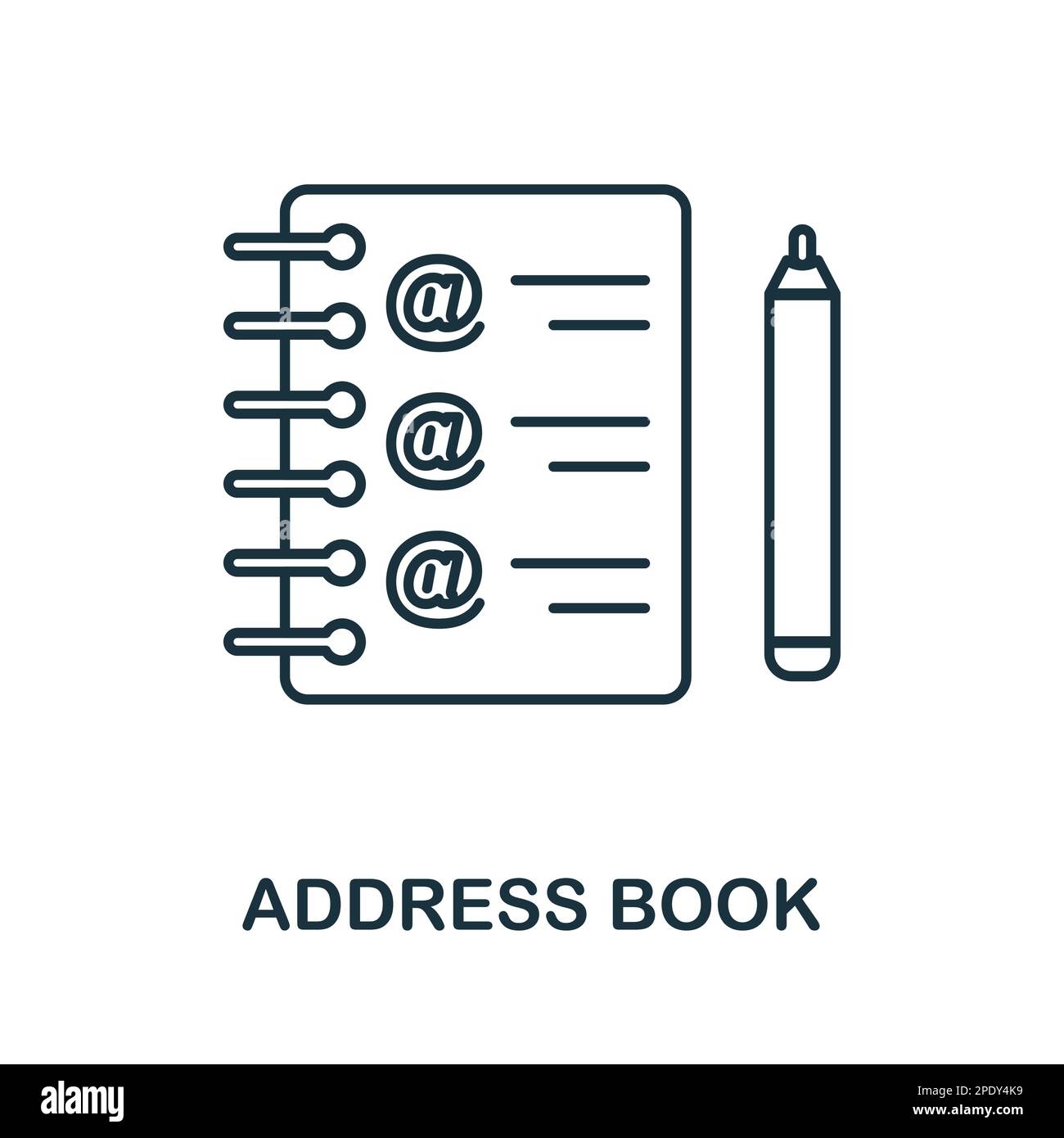 Address Book line icon. Monochrome simple Address Book outlineicon for ...