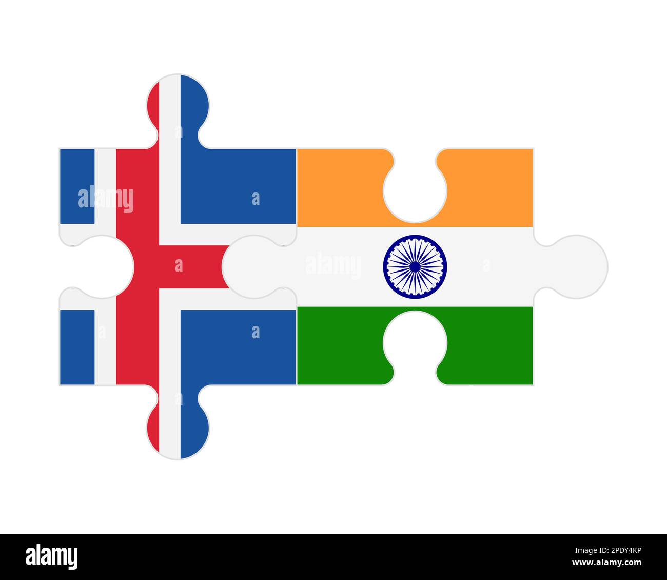Connected puzzle of flags of Iceland and India, vector Stock Vector ...