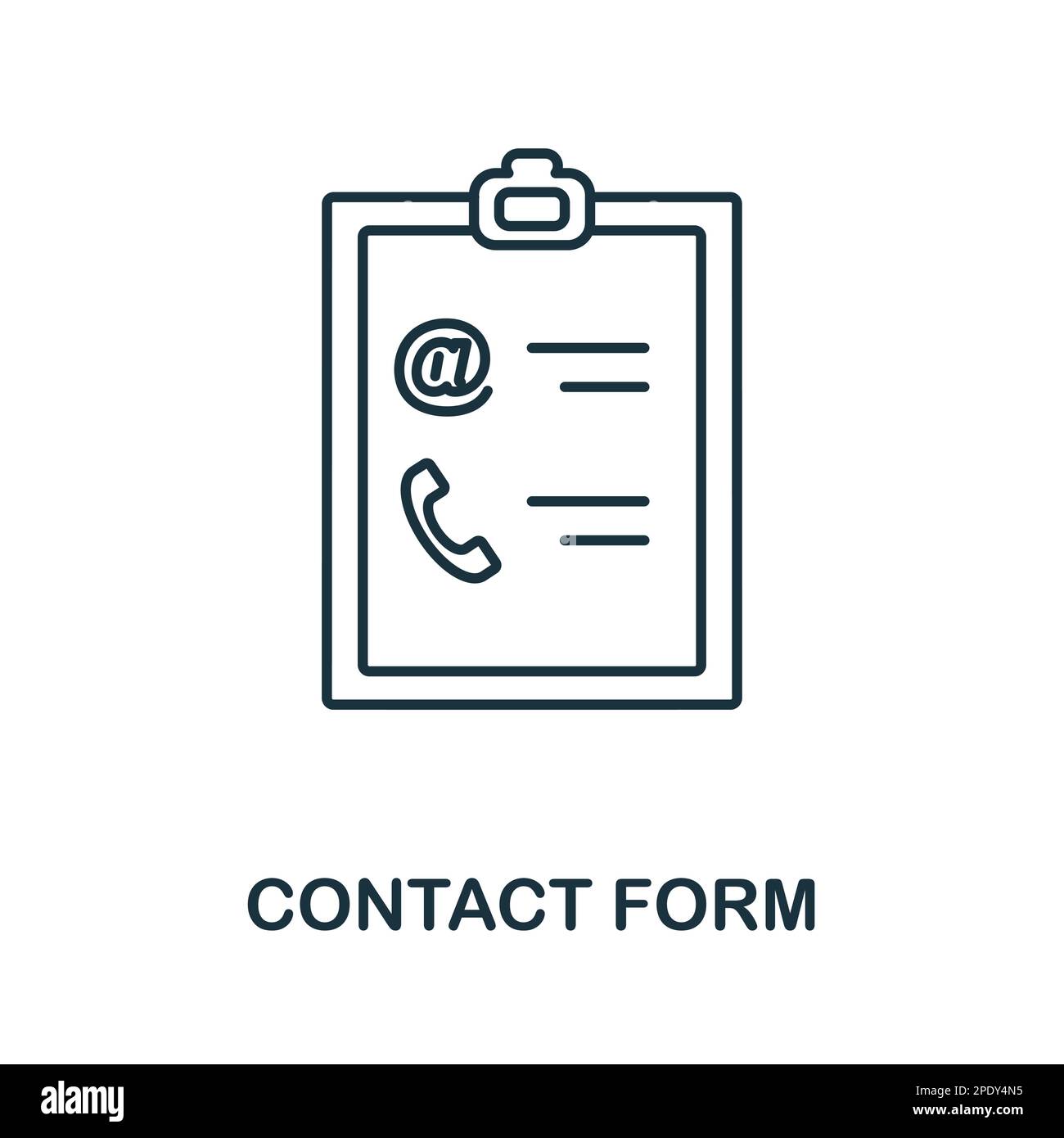 Contact Form line icon. Monochrome simple Contact Form outlineicon for ...