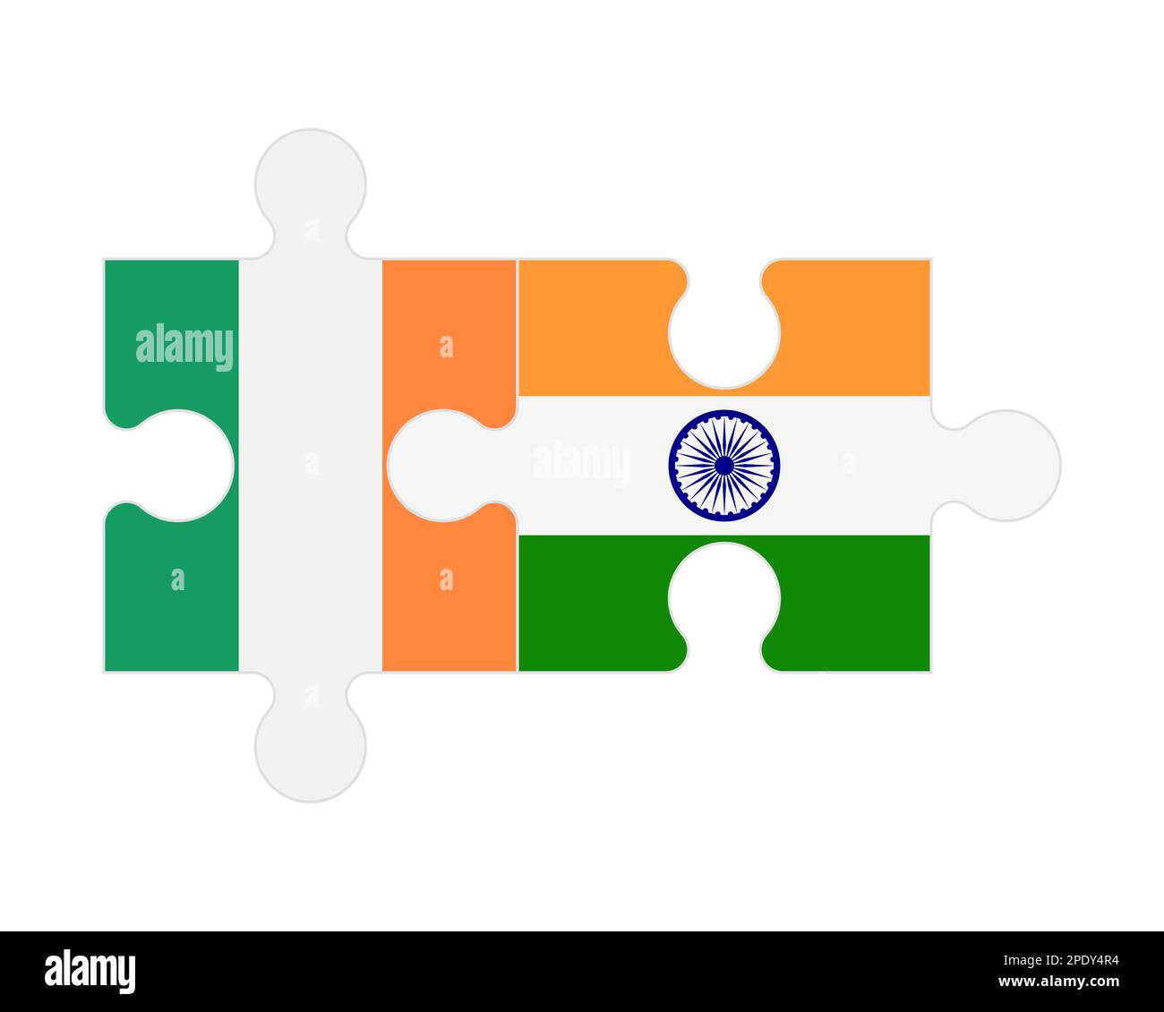 Connected puzzle of flags of Ireland and India, vector Stock Vector ...