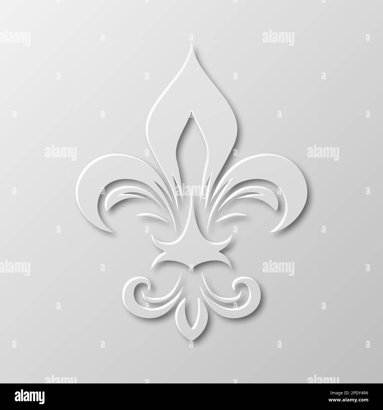 Vector Realistic Paper 3d Fleur De Lis Closeup on White Background ...