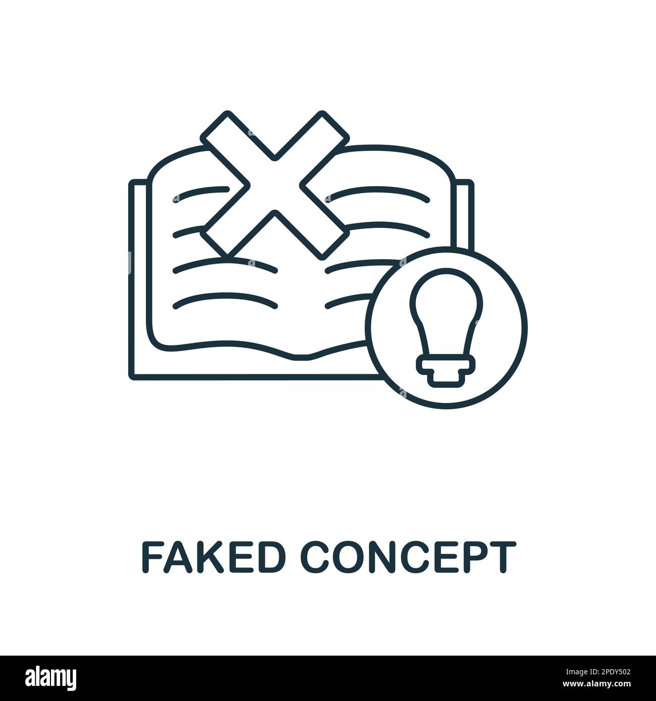 Faked Concept outline icon. Monochrome simple Faked Concept line icon ...