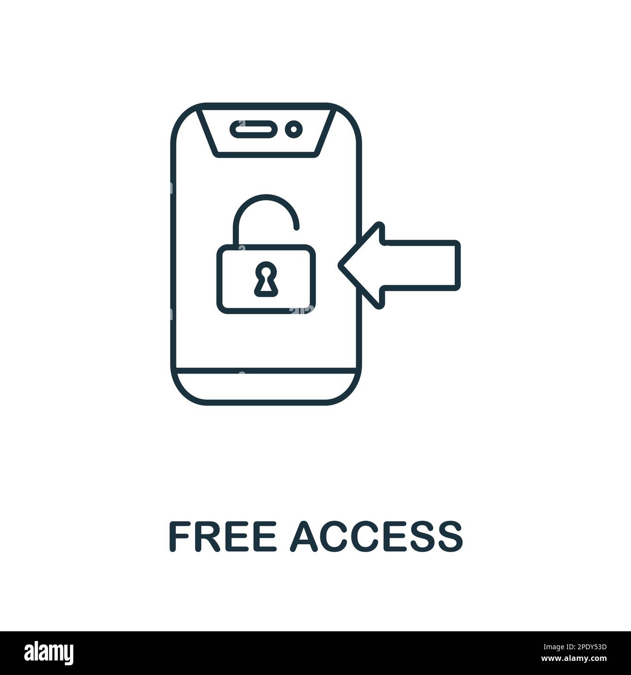 Free Access outline icon. Monochrome simple Free Access line icon for ... Free Access outline icon. Monochrome simple Free Access line icon for ...