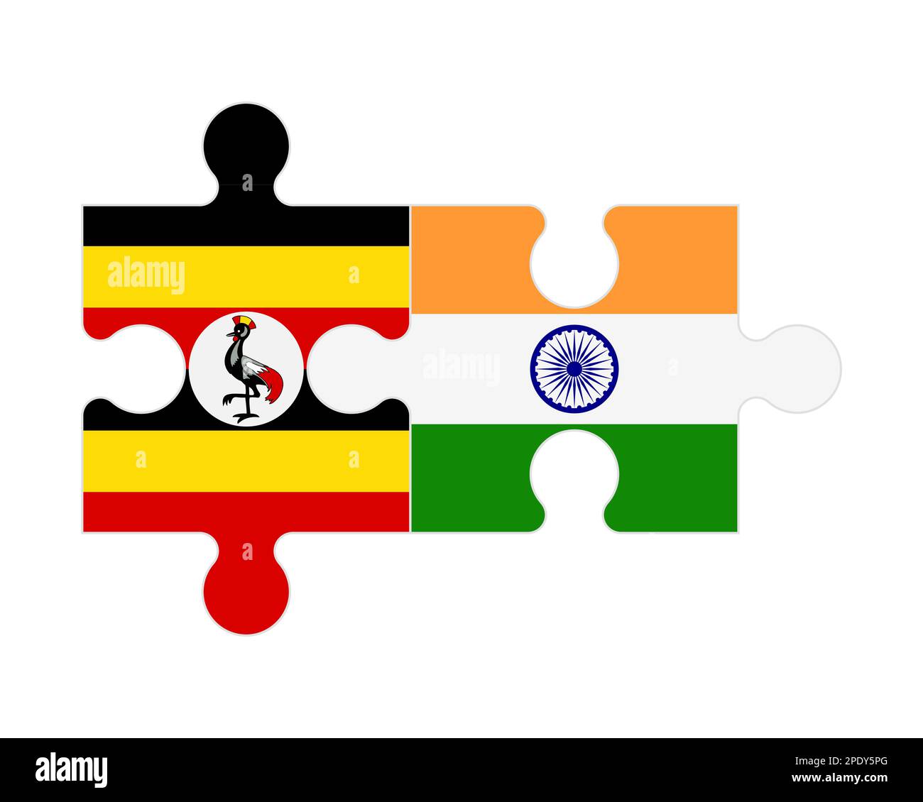 Connected puzzle of flags of Uganda and India, vector Stock Vector ...