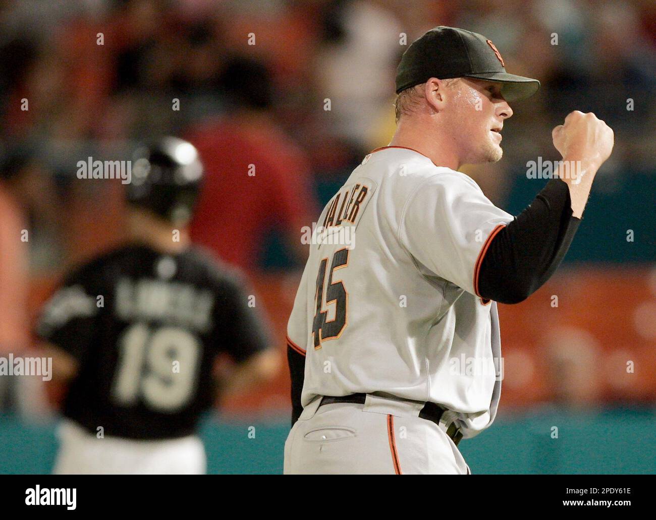 San Francisco Giants relief pitcher Tyler Walker, right, celebrates ...