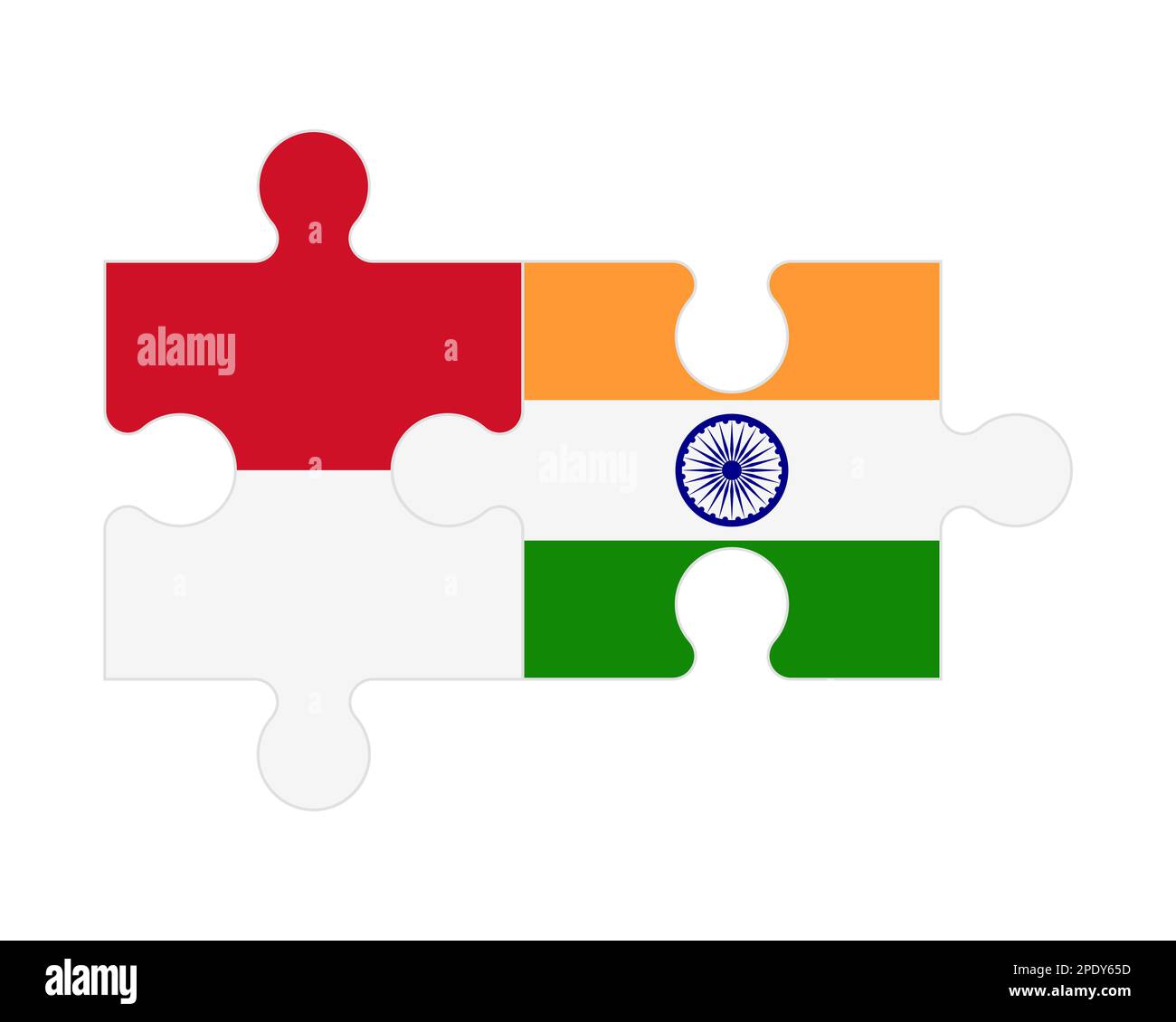 Connected puzzle of flags of Monaco and India, vector Stock Vector ...