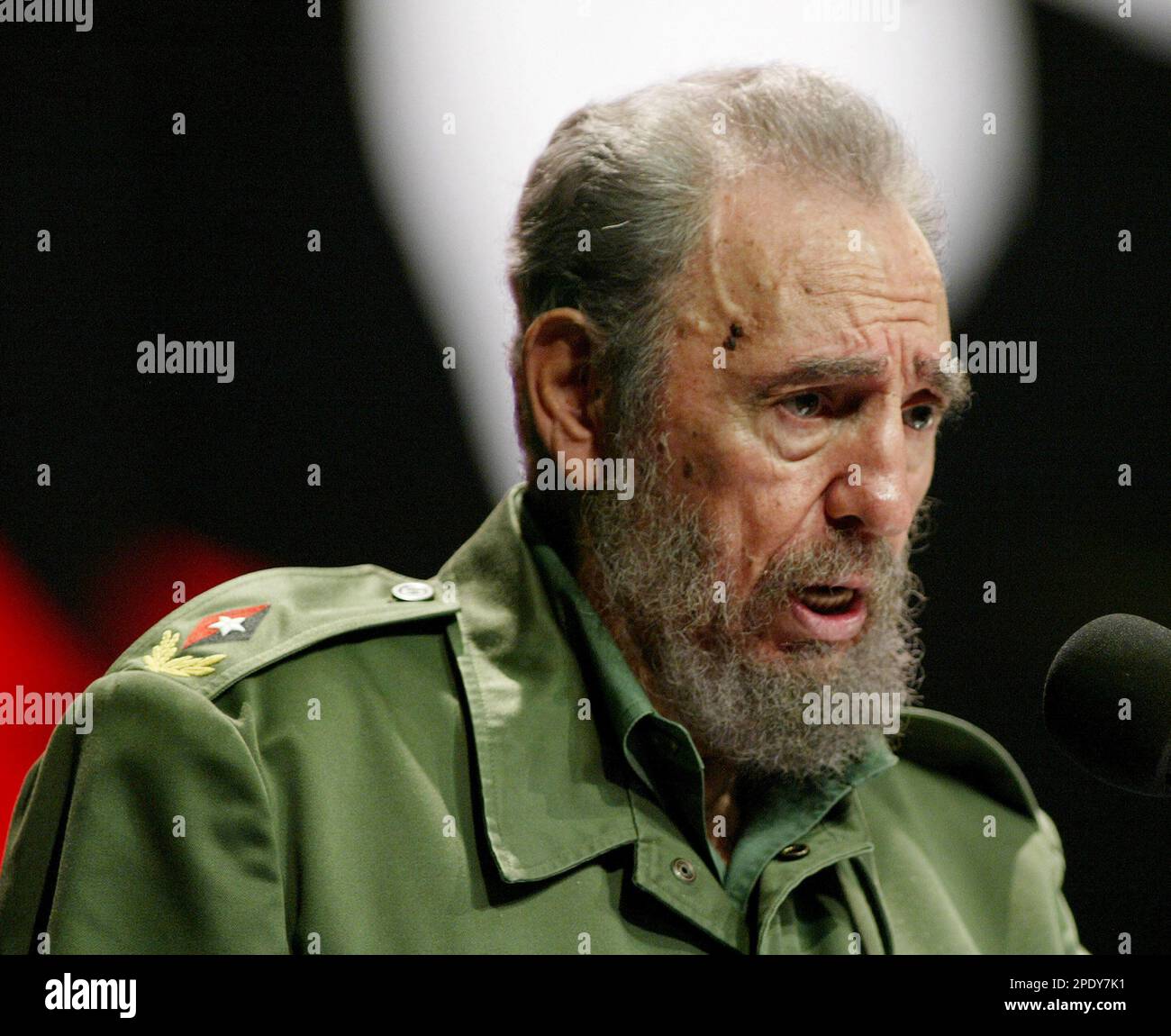 ** FILE ** President Fidel Castro speaks in Havana, Cuba in this July ...