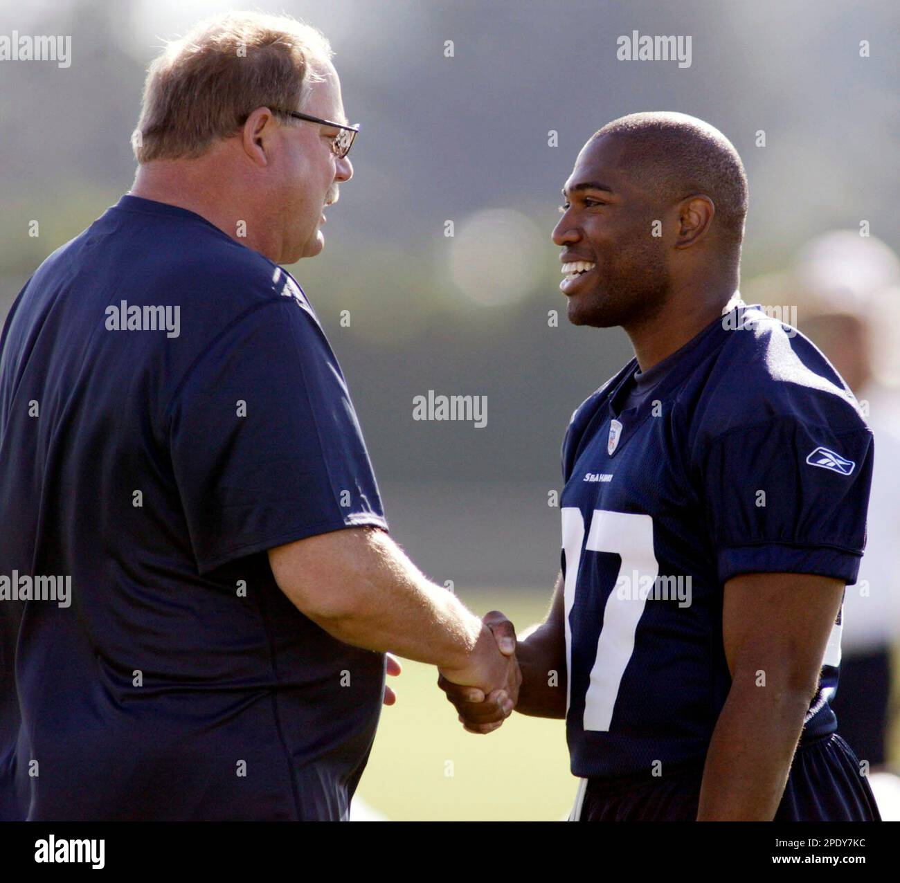 ** ADVANCE FOR WEEKEND EDITIONS, AUG. 13-14 ** Seattle Seahawks coach ...