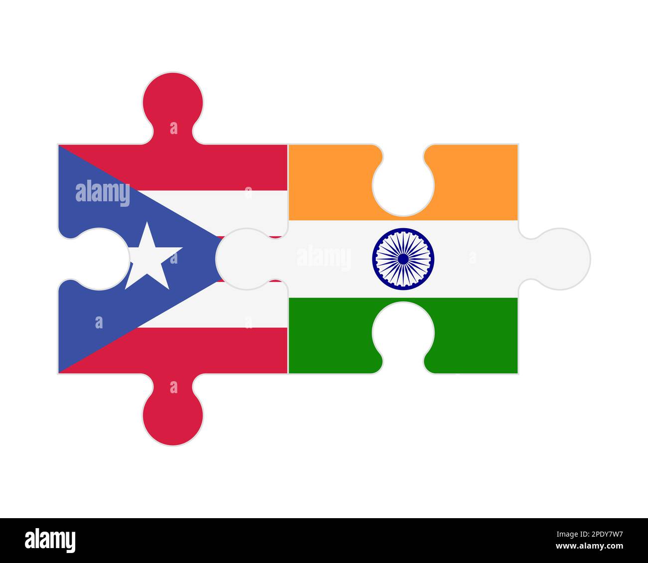 Connected puzzle of flags of Puerto Rico and India, vector Stock Vector ...