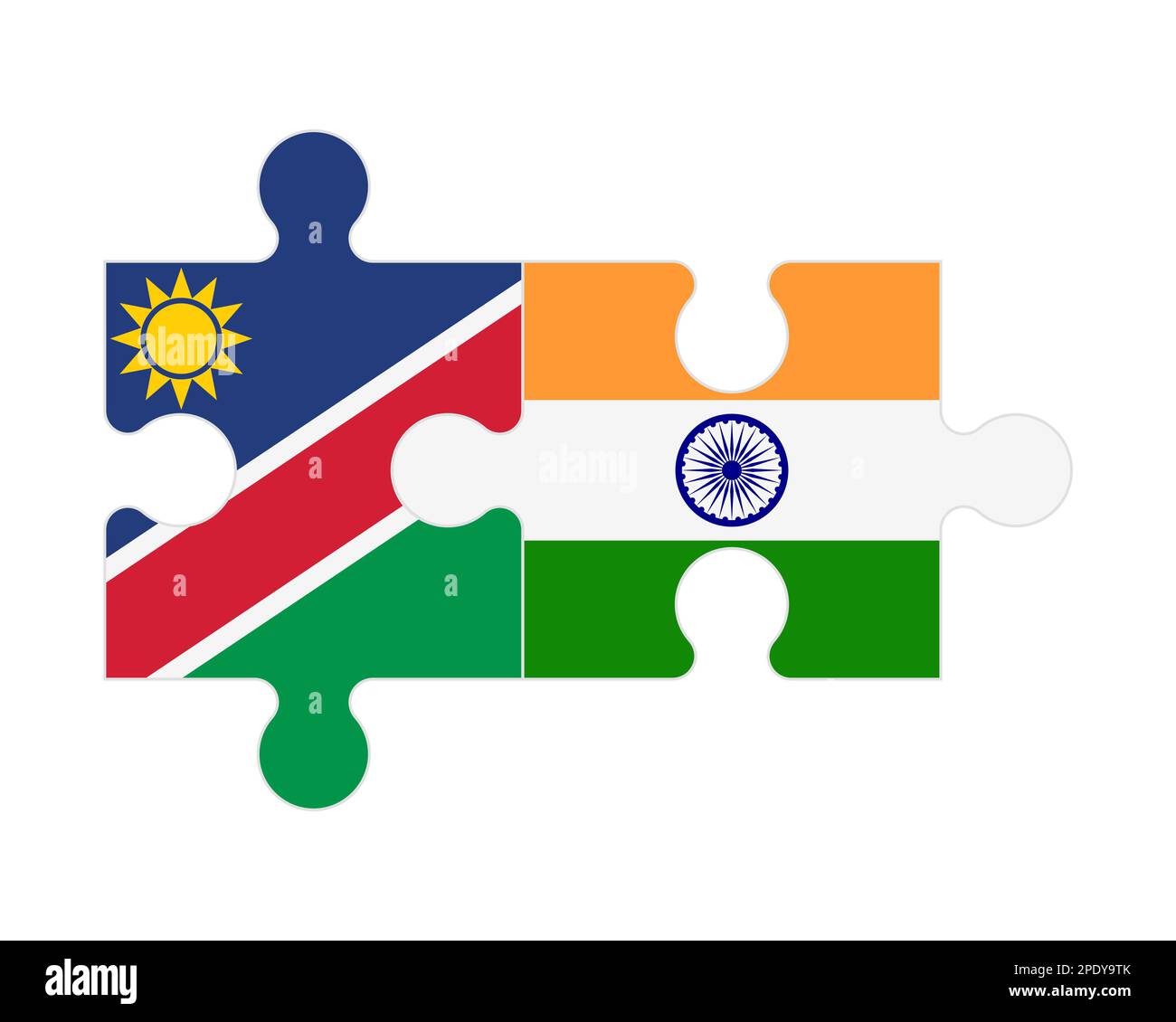 Connected puzzle of flags of Namibia and India, vector Stock Vector ...