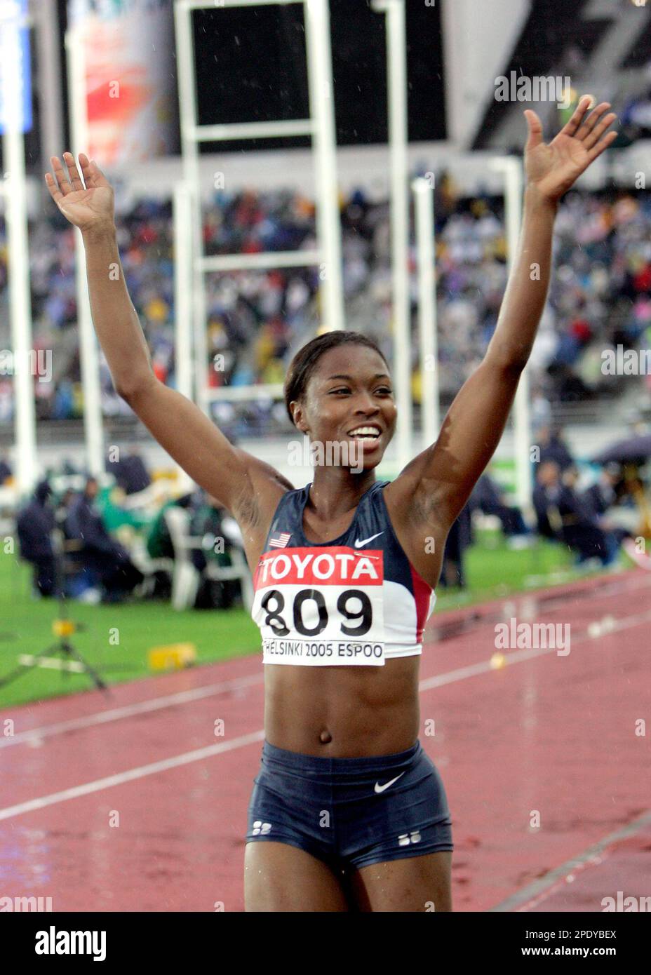 Tianna Madison of the United States celebrates after winning the gold ...