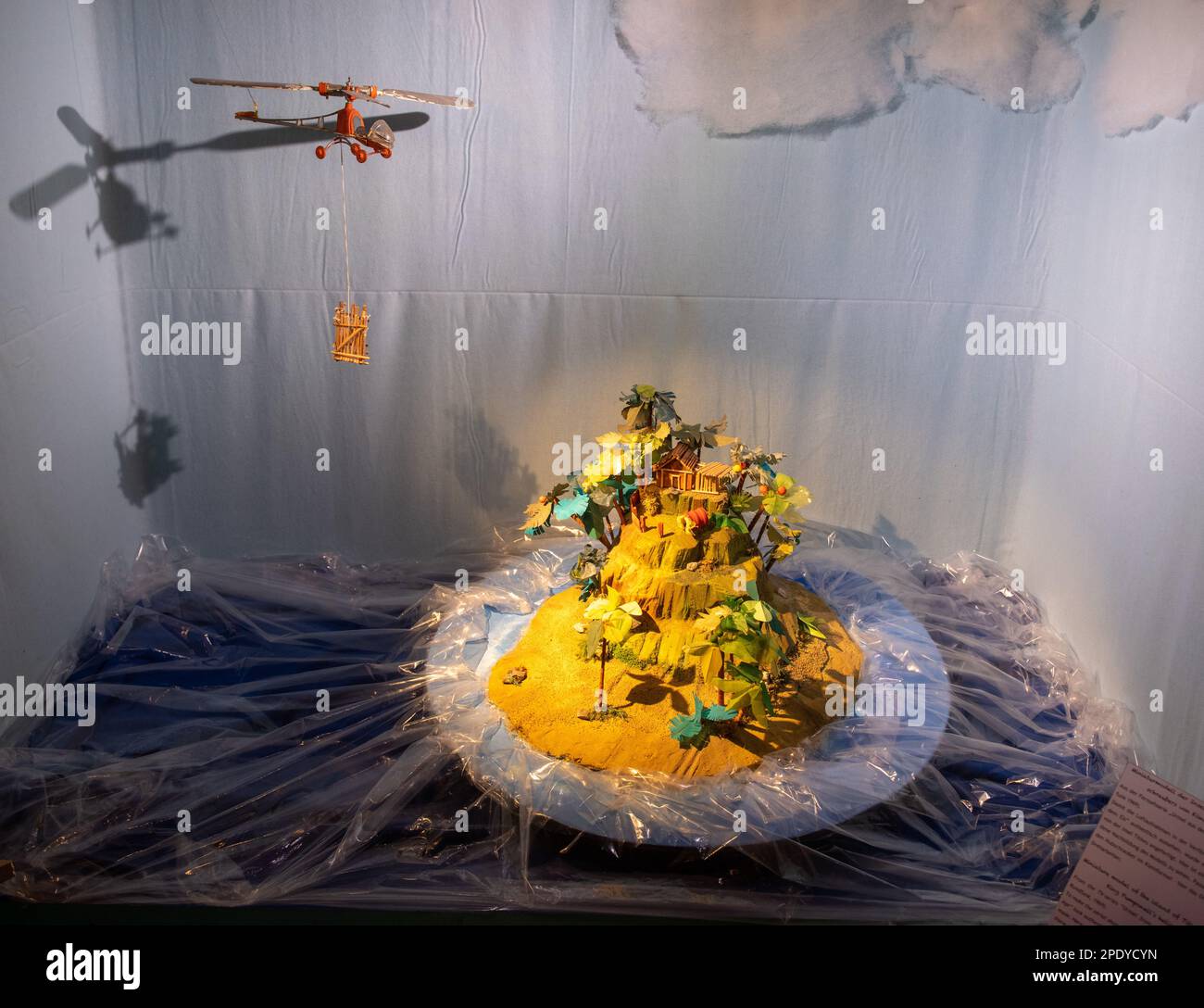 Augsburg, Germany. 15th Mar, 2023. A model of the island of Lummerland ...