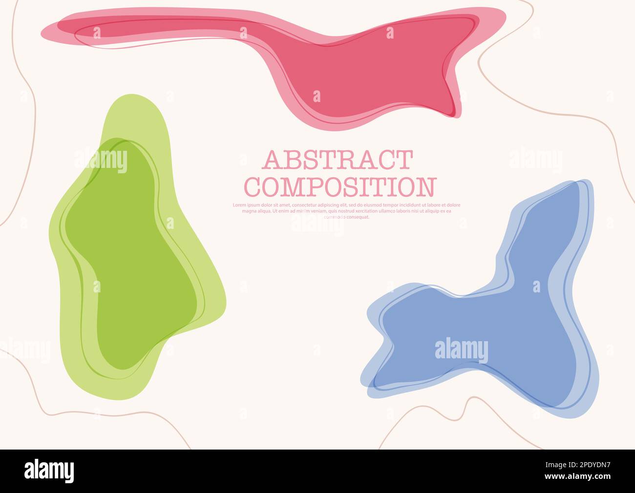 Abstract background with deformed shapes and lines. A simple color ...