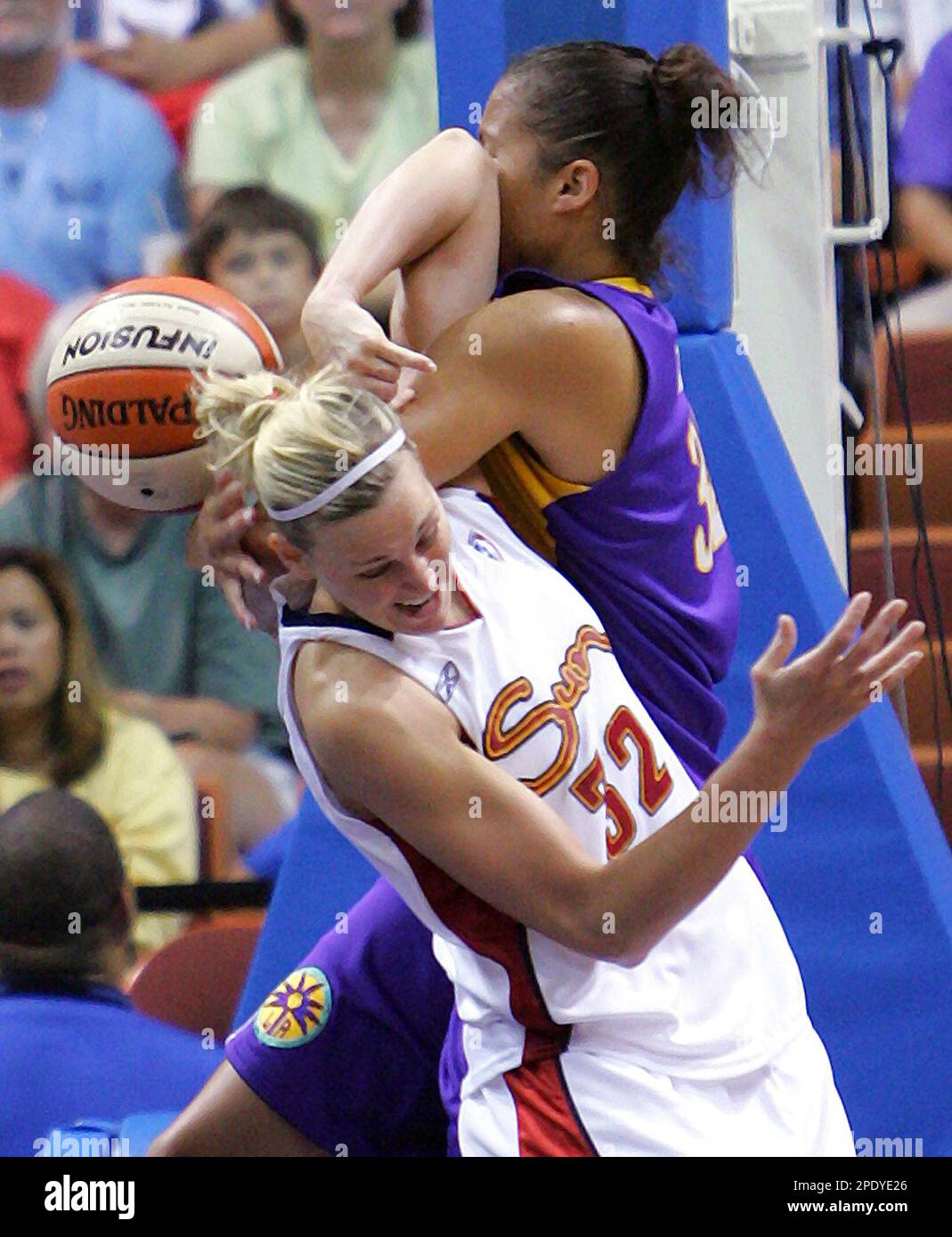 Los Angeles Sparks Christi Thomas and the Connecticut Sun's Katie ...