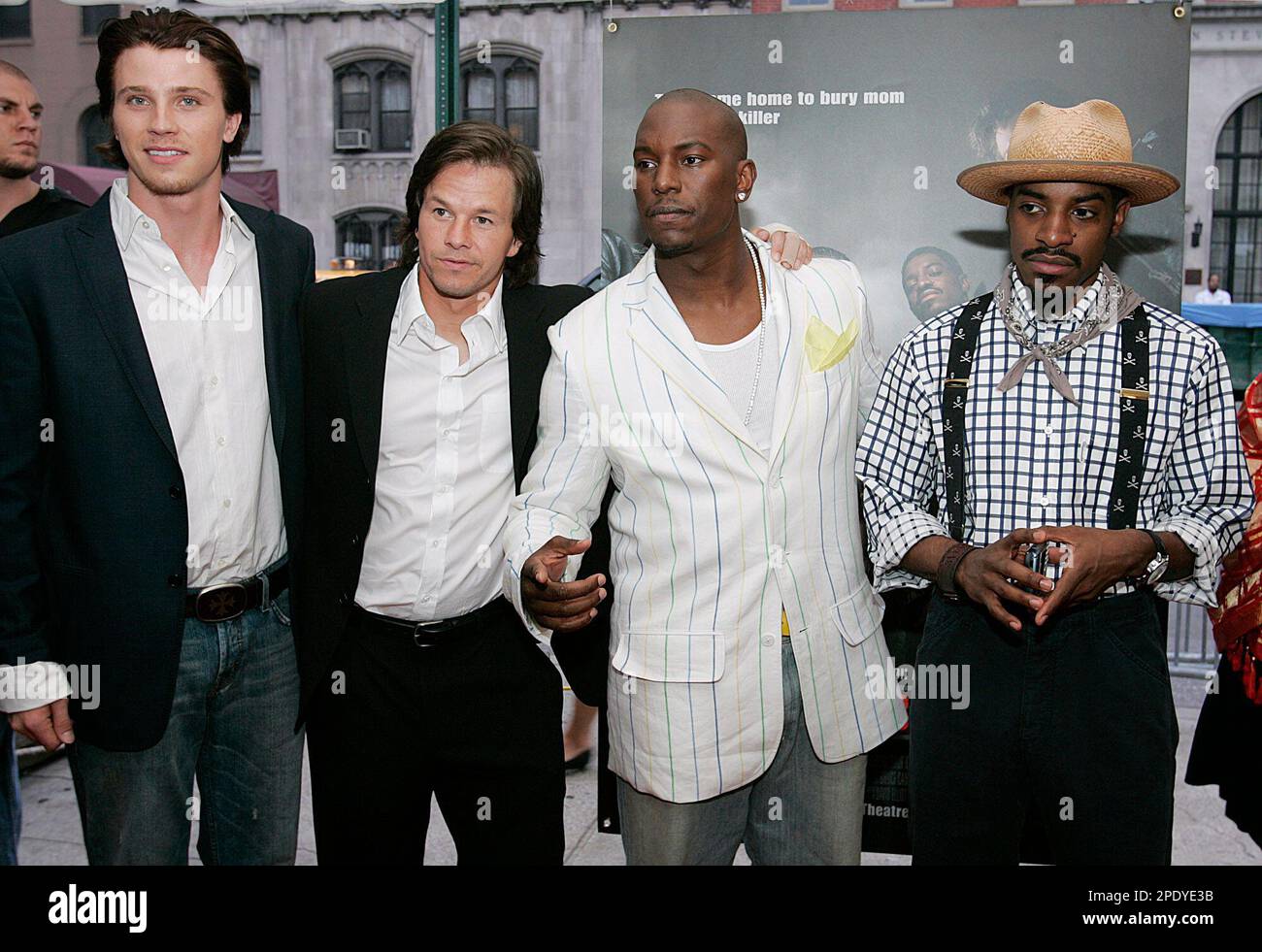 The four brothers, from left to right, Garrett Hedlund, Mark Wahlberg ...
