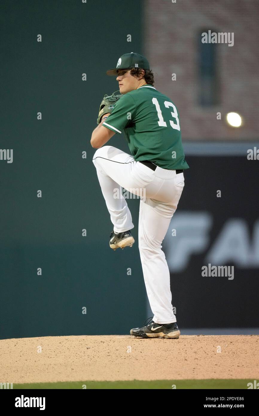 Pitcher Mathieu Curtis (13) of the University of South Carolina Upstate ...