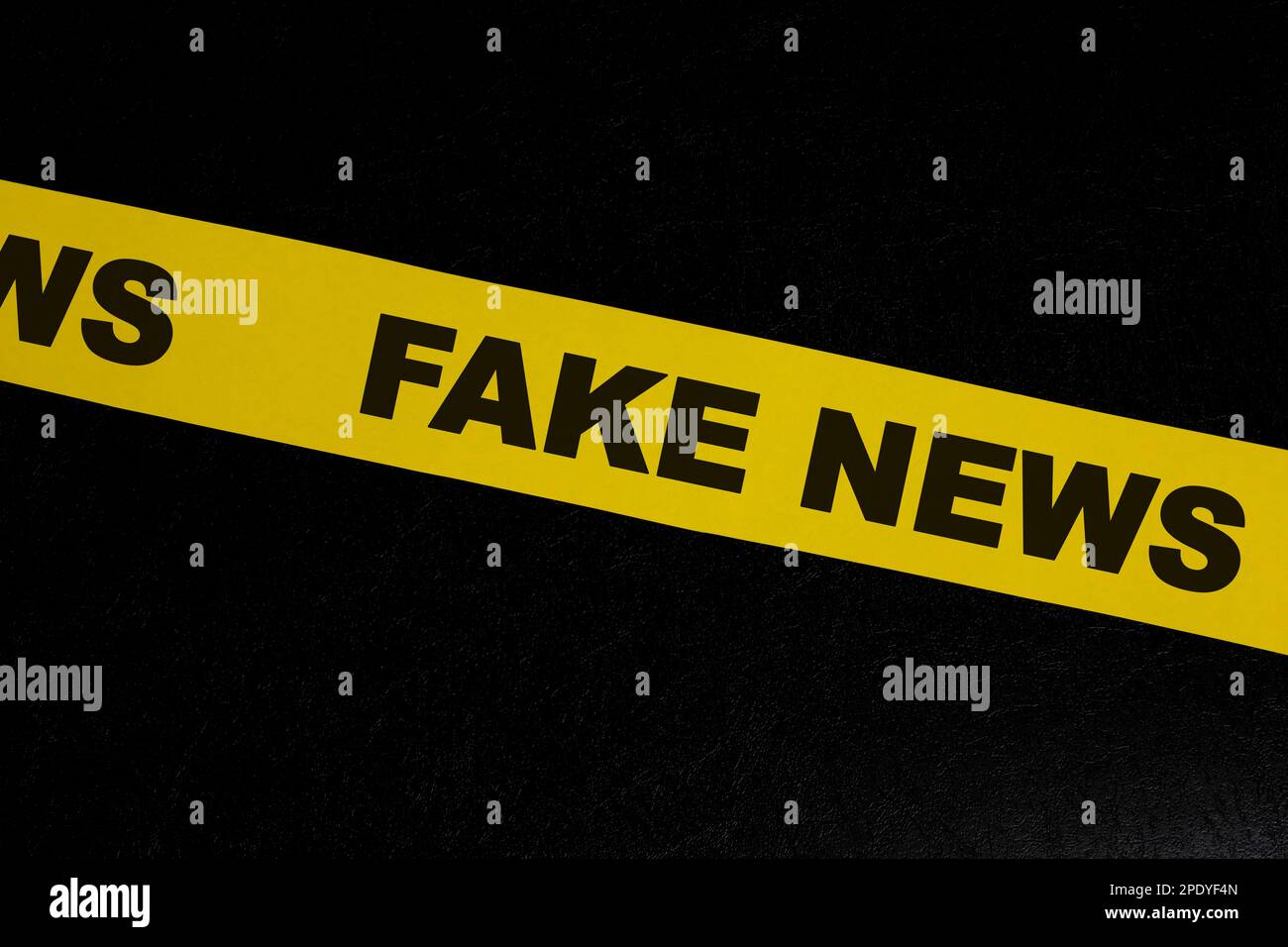 Fake news alert, caution, warning and investigation concept. Yellow ...