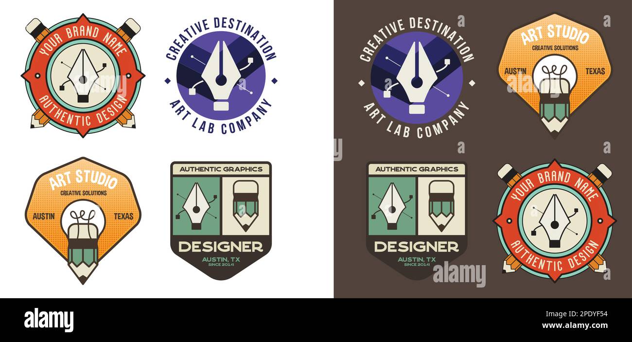 Set of design studio logo templates for creative business. Designers ...