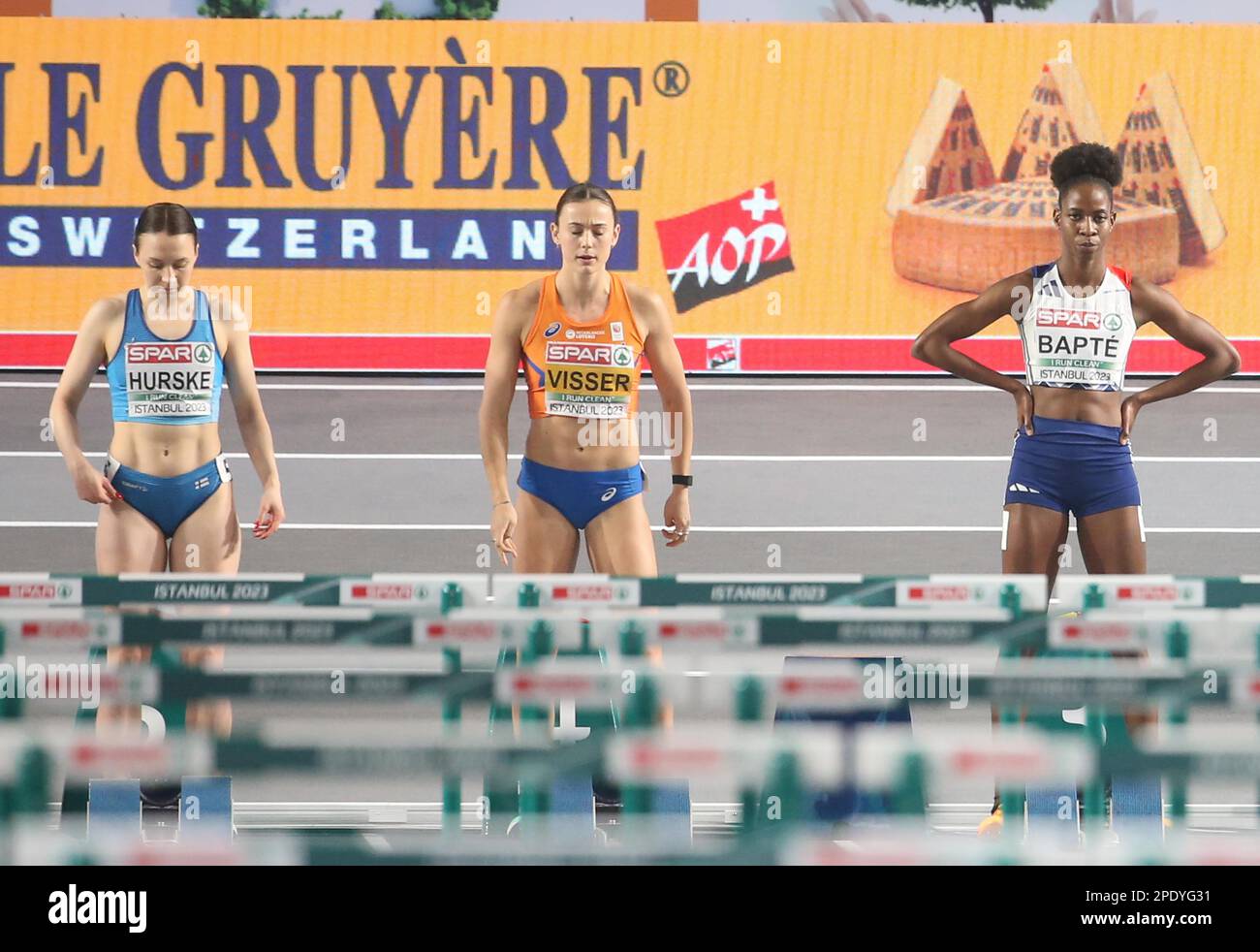 Reetta HURSKE of Finland , Nadine VISSER of Netherlands and Laeticia ...