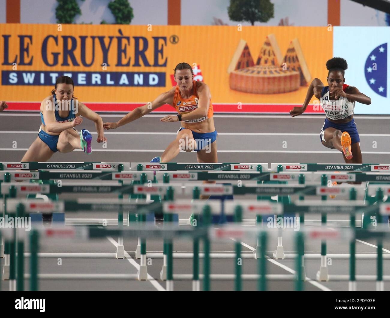 Reetta HURSKE of Finland , Nadine VISSER of Netherlands and Laeticia ...