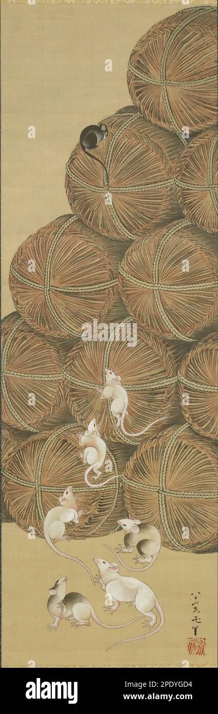 Rats and Rice Bales 1843 by Katsushika Hokusai Stock Photo - Alamy
