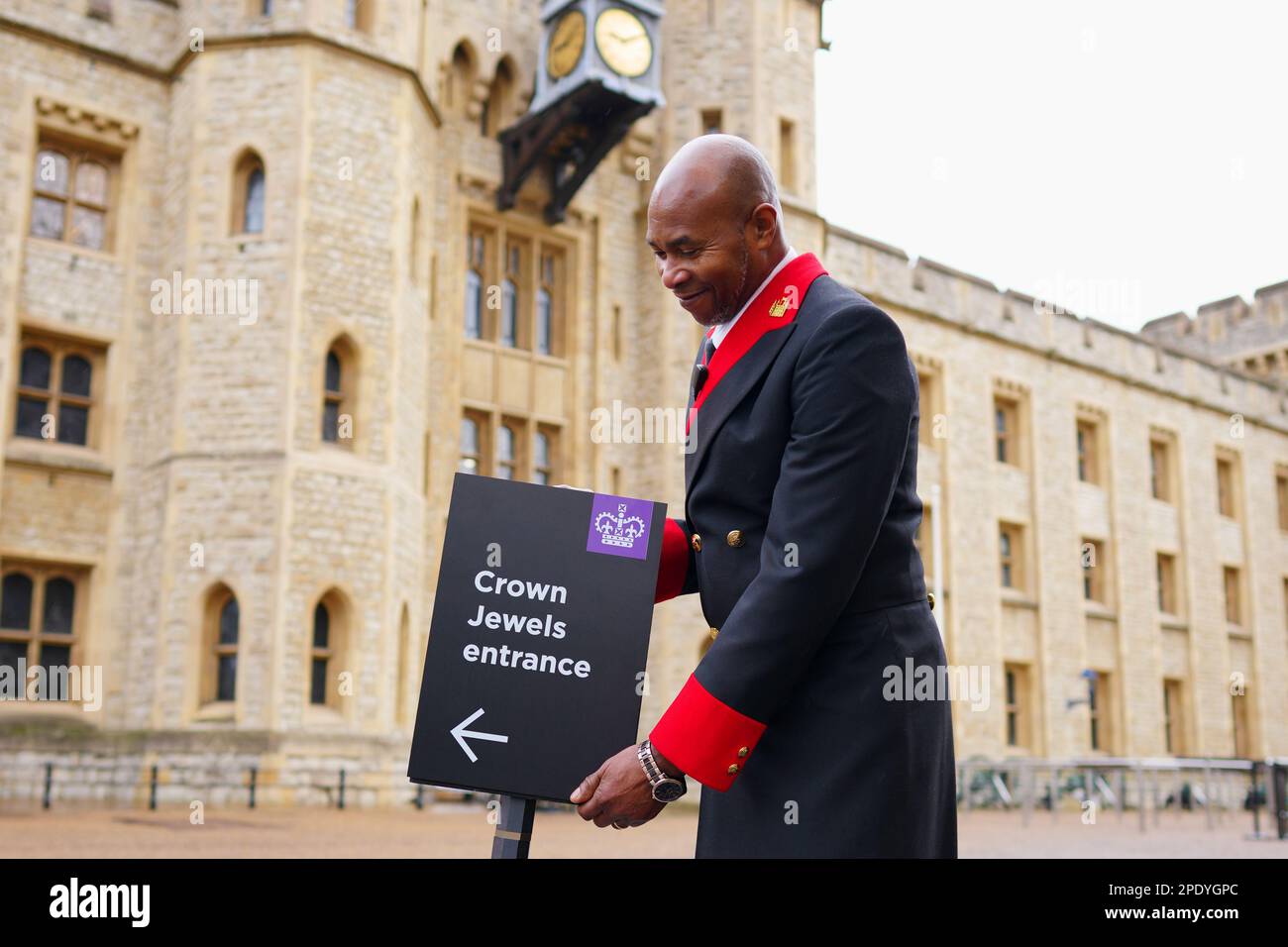 Undated handout photo of a warden at the Tower of London. The Tower of ...