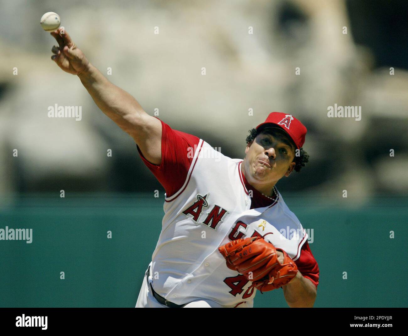 Los Angeles Angels' pitcher Bartolo Colon throws against the Tampa Bay ...