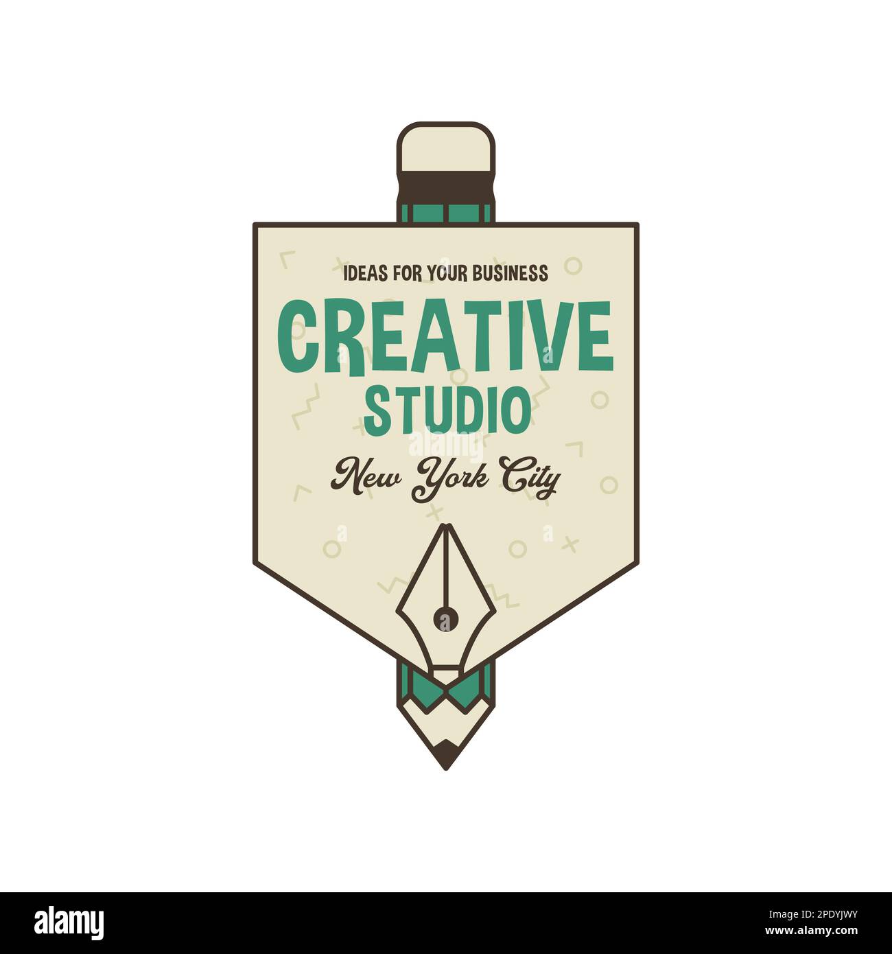 Design studio logo template for creative business. Designers agency badge for artists. Creative ...