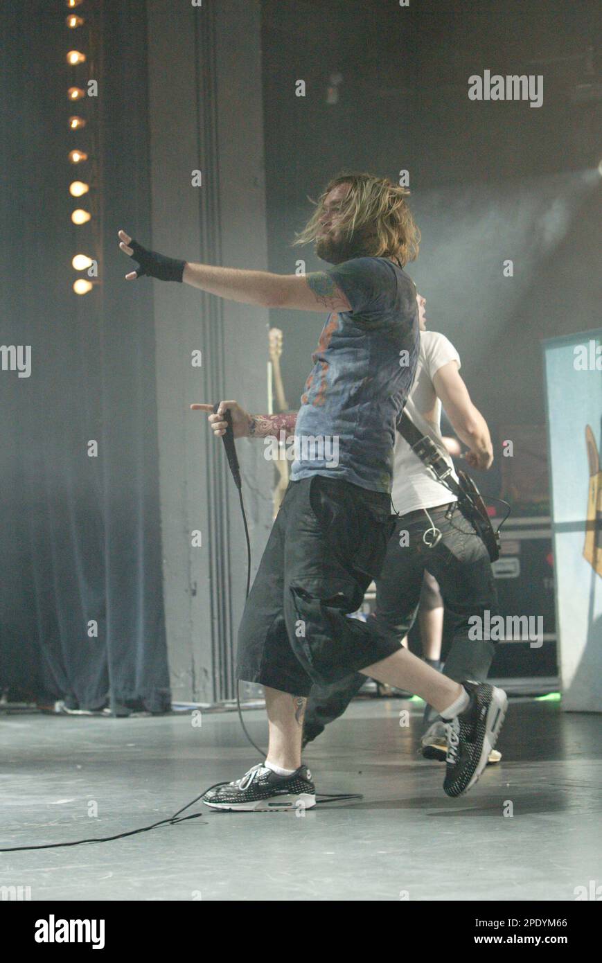 Bert McCracken of The Used performing live at the Enmore Theatre to ...