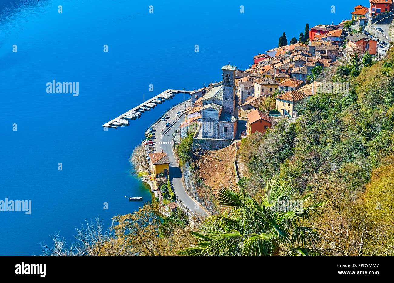 The medieval Santa Maria Annunciata Church, located in Albogasio ...