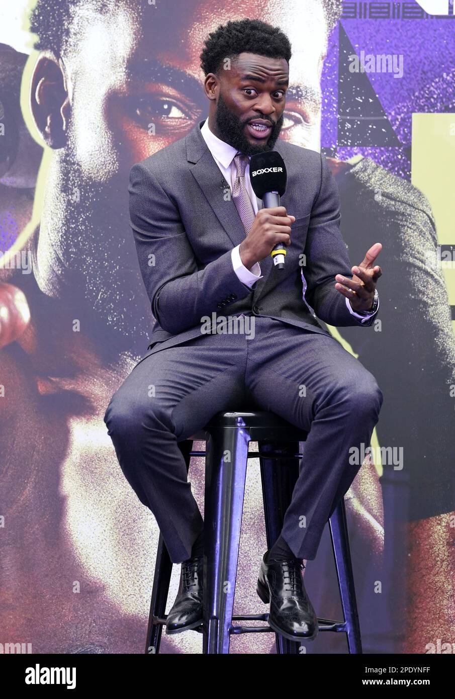 Boxer Joshua Buatsi during a press conference at BoxPark Croydon ...