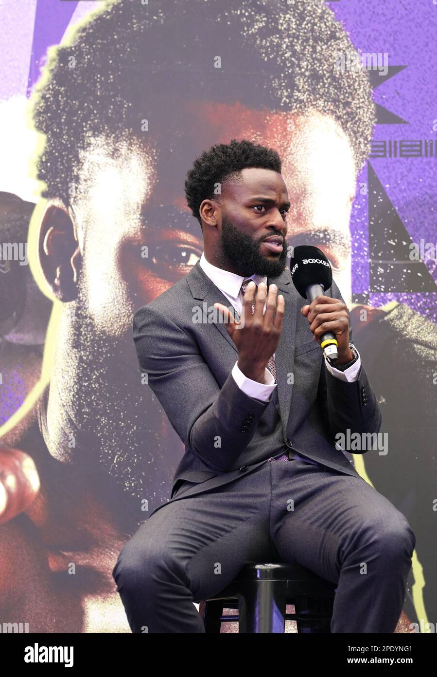 Boxer Joshua Buatsi during a press conference at BoxPark Croydon ...