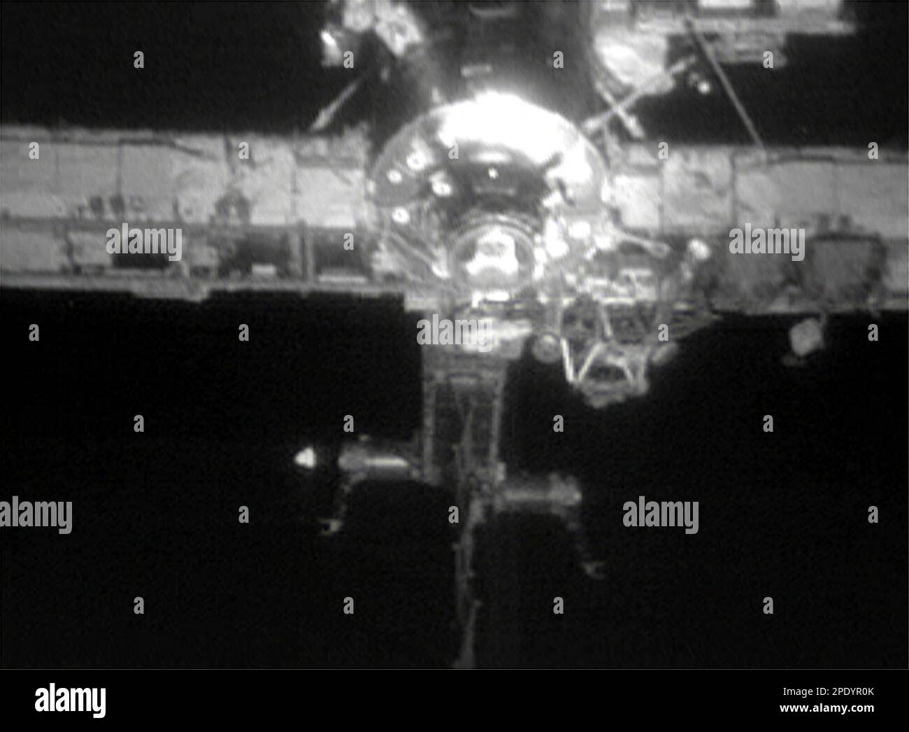 A television camera in the payload bay of the space shuttle Discovery ...