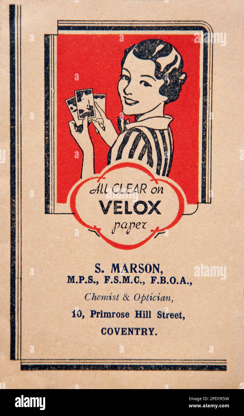 Vintage folder for photographic prints with the slogan 'All clear on ...